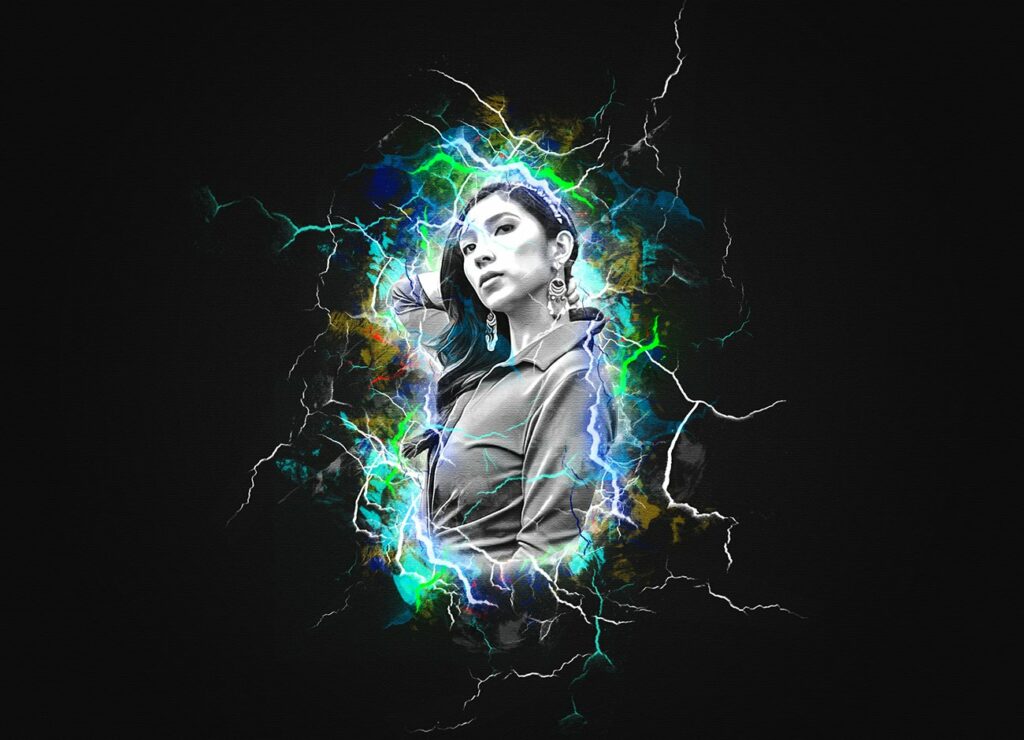 Watercolor Thunder Effect PS Action – MasterBundles