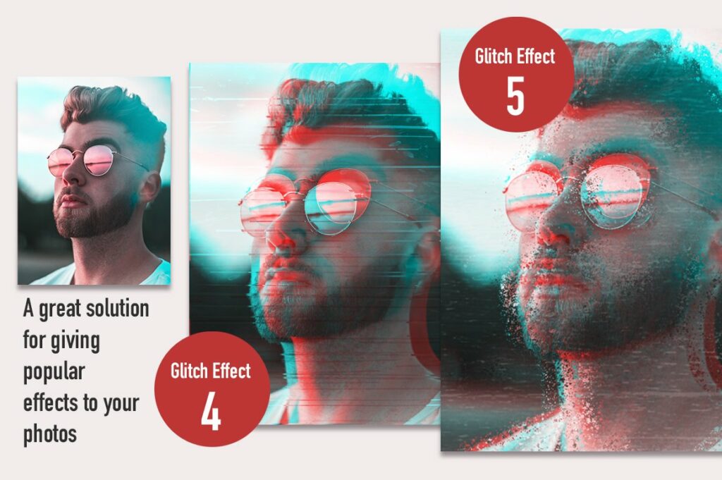 Glitch Effect Set for Photoshop – MasterBundles