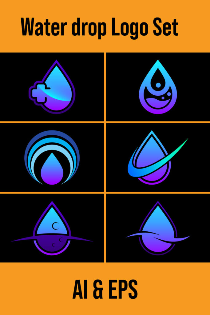 Abstract water drop logo sign symbol vector illustration, Water drop Logo design template ...