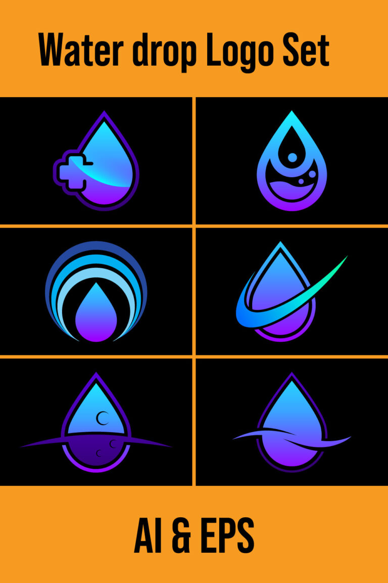 Abstract water drop logo sign symbol vector illustration, Water drop Logo design template ...