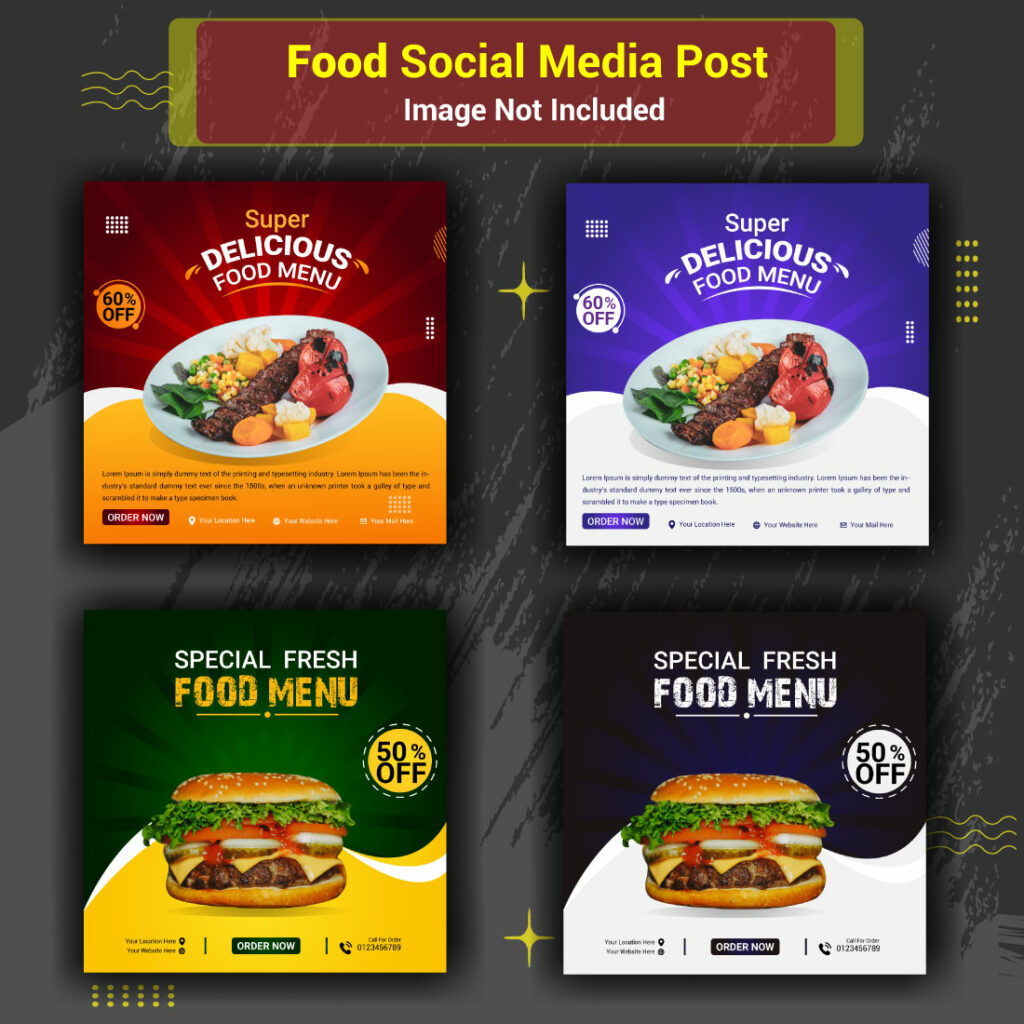Restaurant Food social media post And Ads Web Banner template Design ...