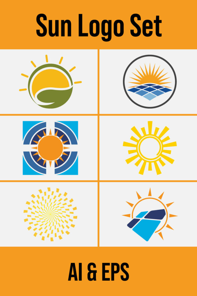 Abstract creative sun logo design, Summer Sun Logo, Sunburst icon sign ...