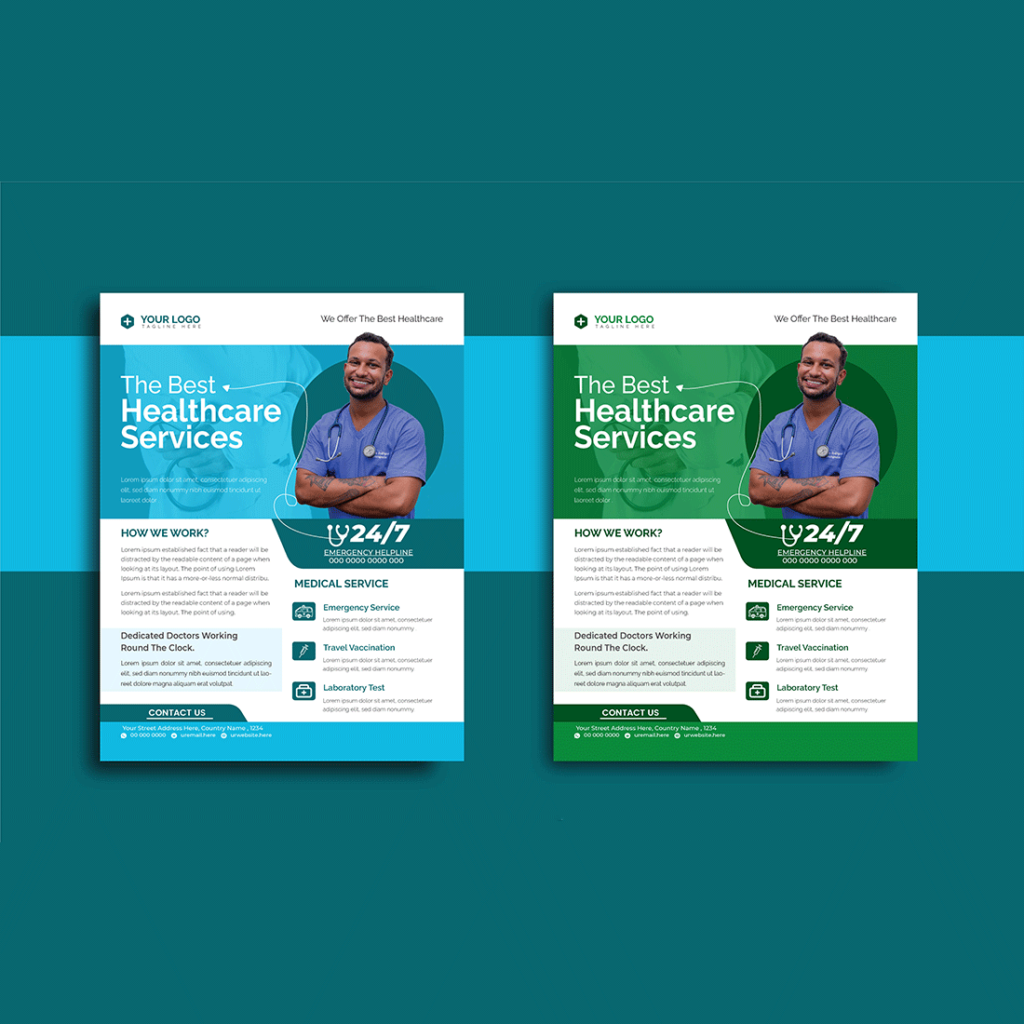 Medical flyer template design - MasterBundles