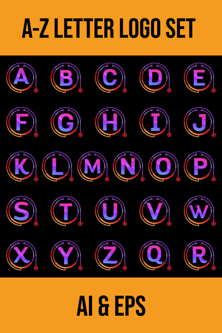 Initial A-Z monogram alphabet with doctor stethoscope. Vector ...