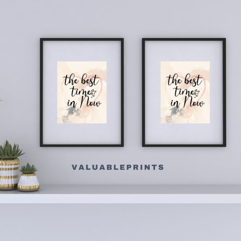 The best time is Now, inspiring and Motivational Wall Art. - MasterBundles