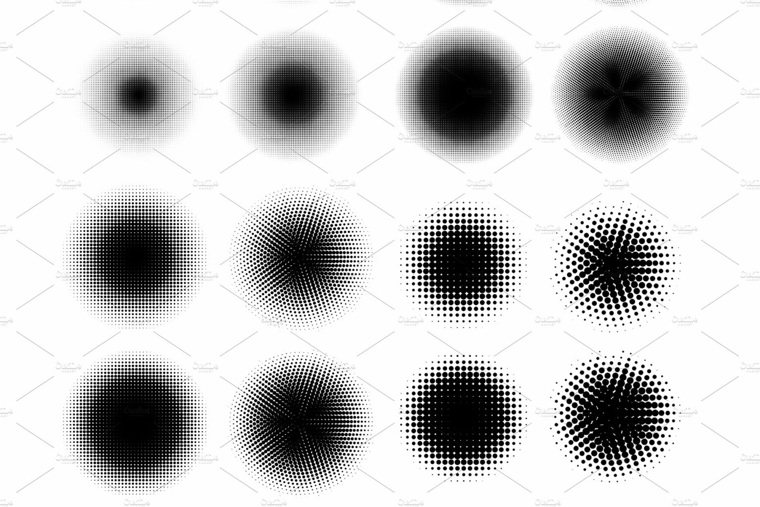 100 Vector Halftone Textures – MasterBundles