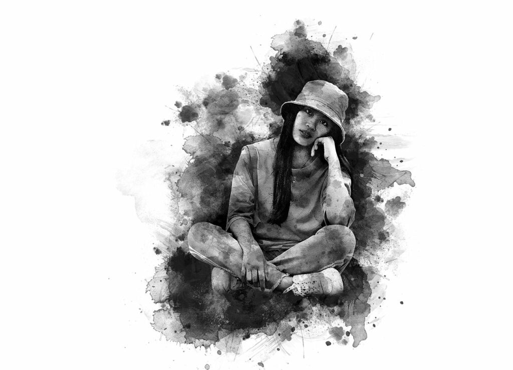 Ink Bleed Effect Photoshop Action – MasterBundles