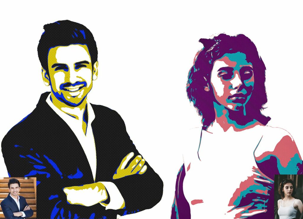 Vector Portrait Photoshop Action – MasterBundles