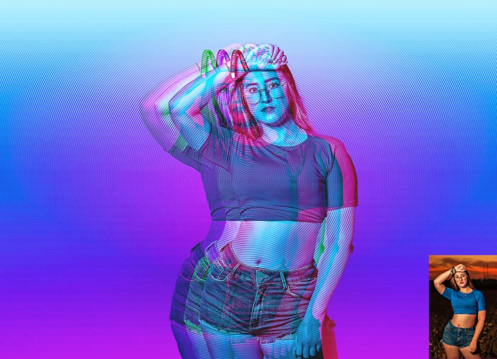 3D Anaglyph Effect Photoshop Action – MasterBundles