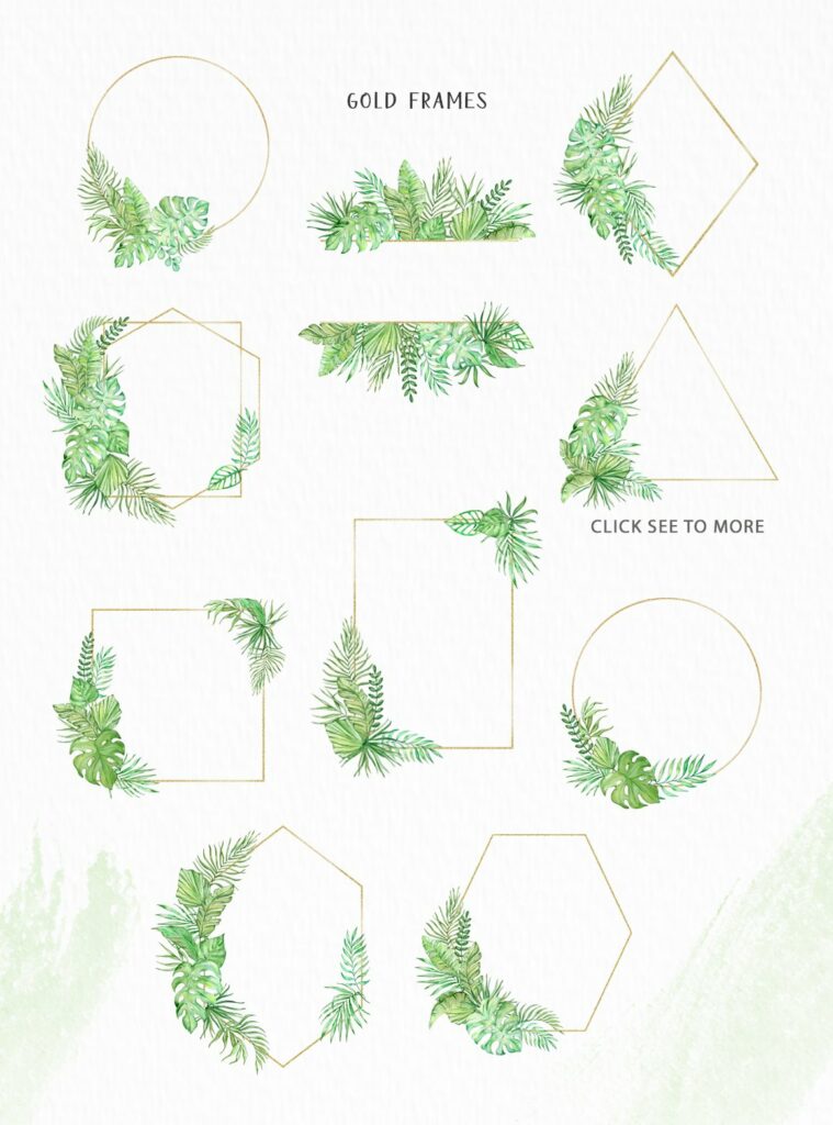 Watercolor Tropical Leaves Clipart – MasterBundles