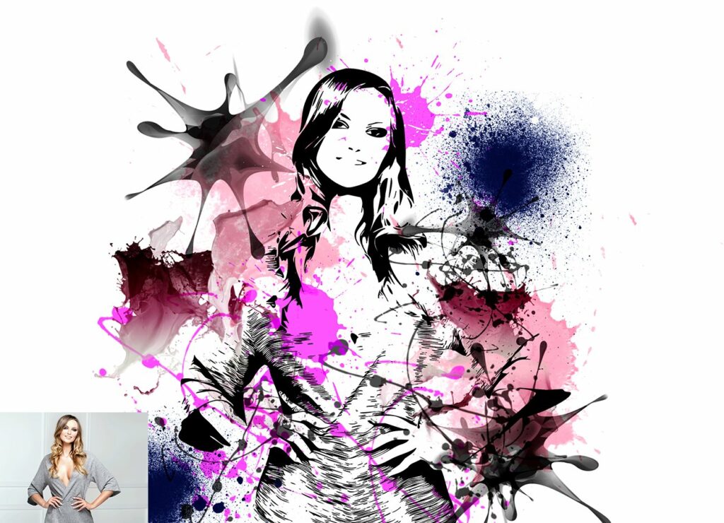 Vector Paint Splash Photoshop Action – MasterBundles