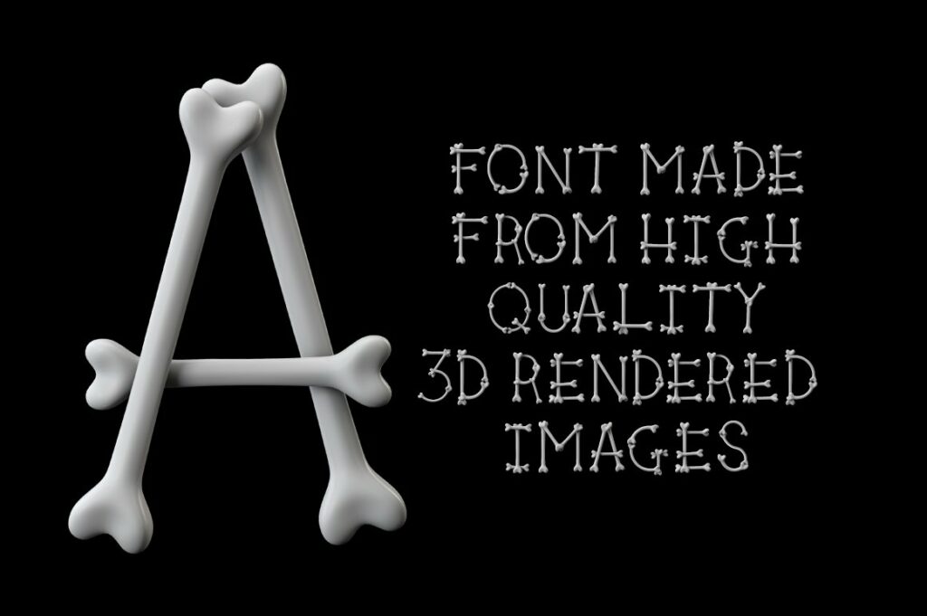 Bones OTF font and PNG images – MasterBundles