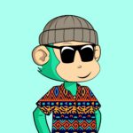 1k monkey NFT art illustration. cute monkey vector illustration ...