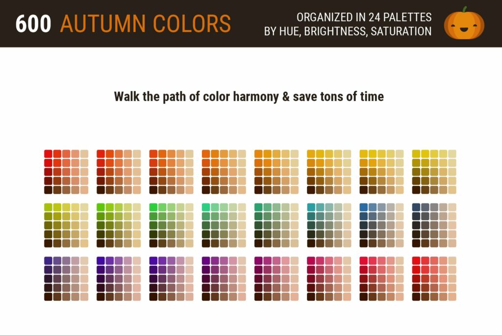 600 Autumn Halloween Color Swatches – MasterBundles