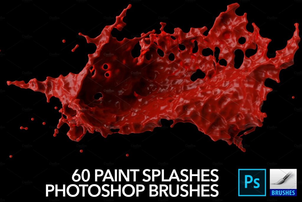 60 Paint Splash Brushes for PS – MasterBundles