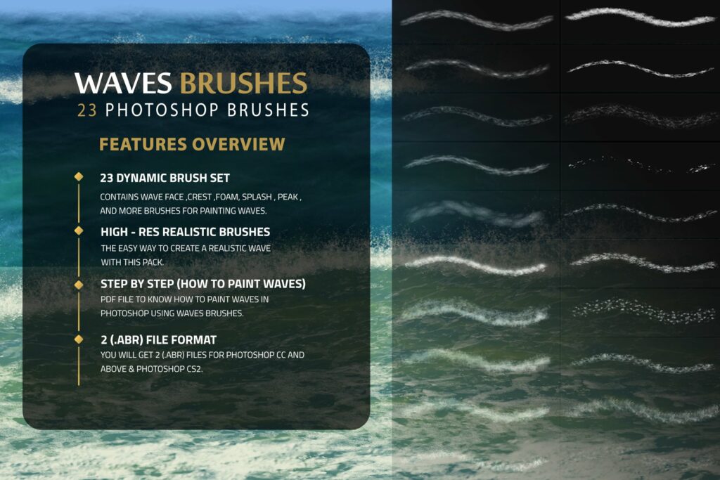 Waves Photoshop Brushes – MasterBundles