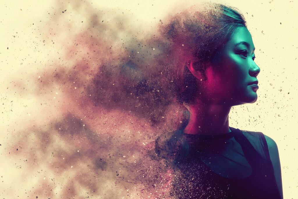 Scattered Particles Photoshop Effect – MasterBundles