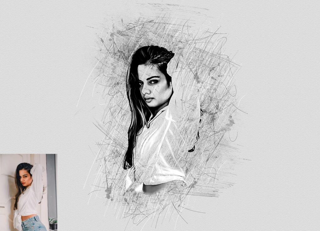 Pen Sketch Effect PS Action – MasterBundles