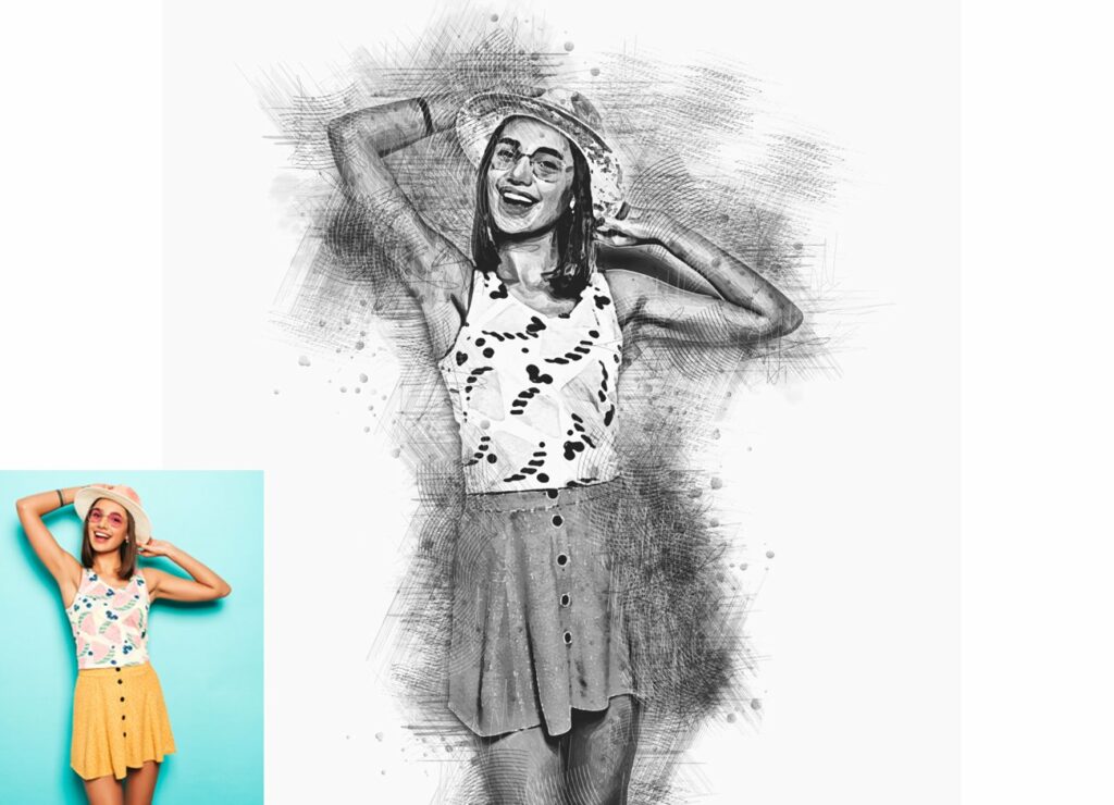 Pencil Canvas Sketch PS Action – MasterBundles