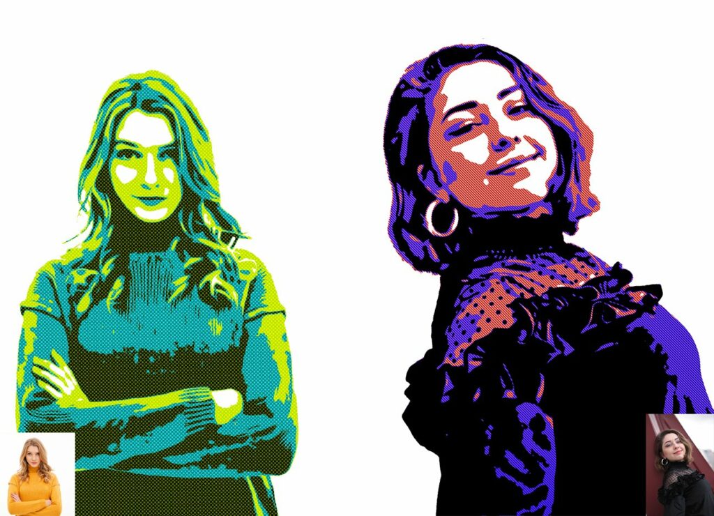 Vector Portrait Photoshop Action – MasterBundles