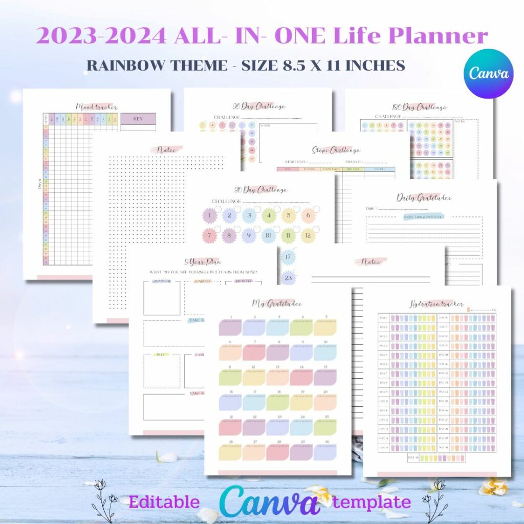 2023-2024 All-in-one Life Planner - Canva Template - MasterBundles