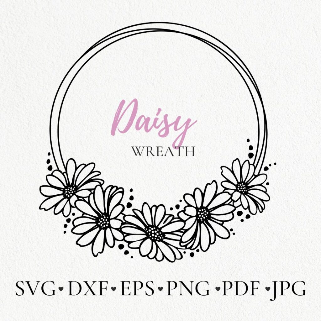 Circle frame with daisy flower for design - MasterBundles