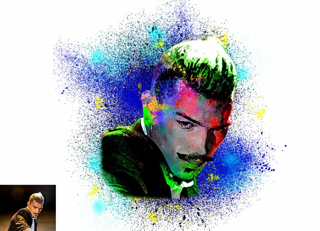 Face Painting Art Photoshop Action – MasterBundles