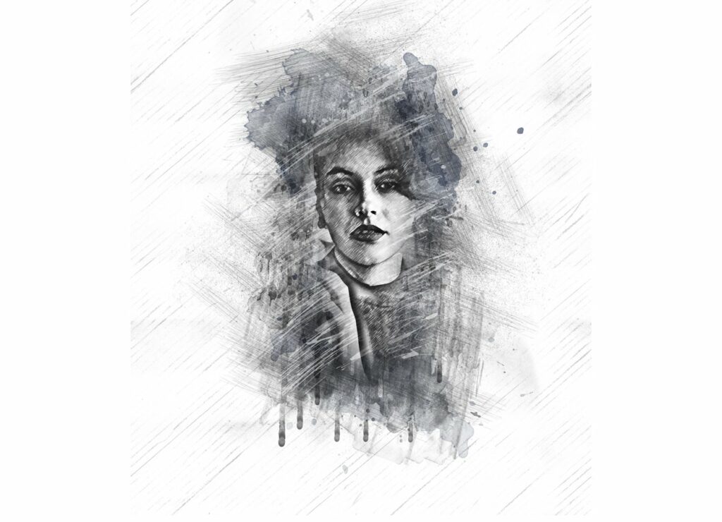 Pro Sketch Portrait Photoshop Action – MasterBundles