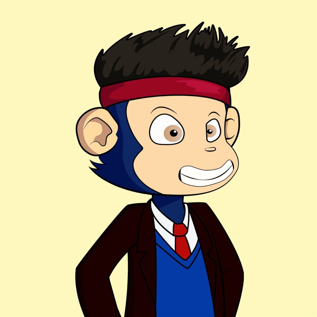 1k monkey NFT art illustration. cute monkey vector illustration ...