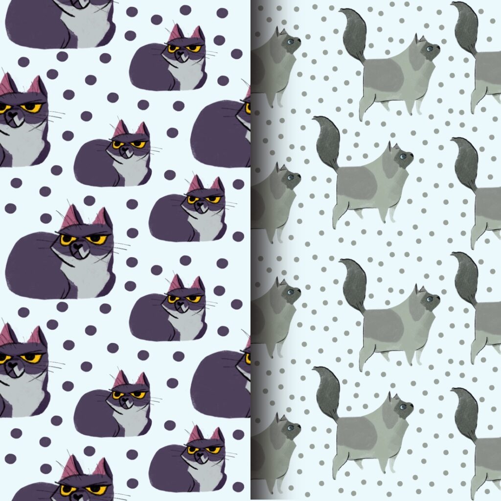 Set of 8 cats pattern - MasterBundles
