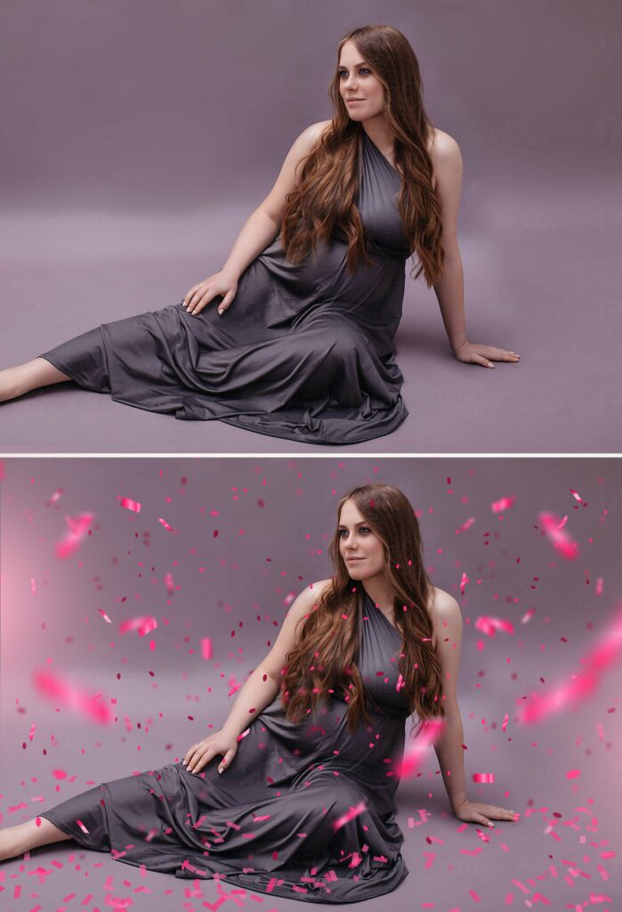 Pink Confetti PNG photoshop overlays – MasterBundles