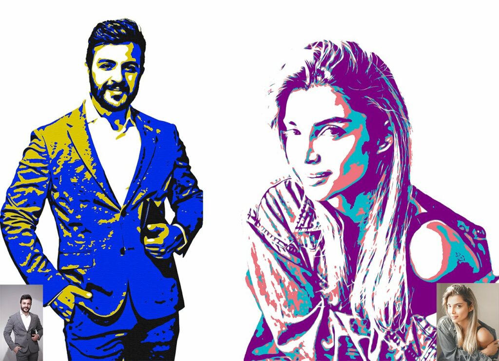 Vector Portrait Photoshop Action – MasterBundles