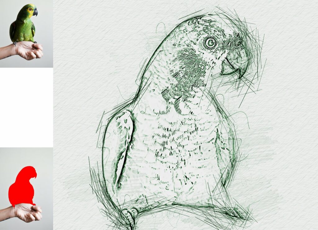 Outline Sketch Photoshop Action – MasterBundles