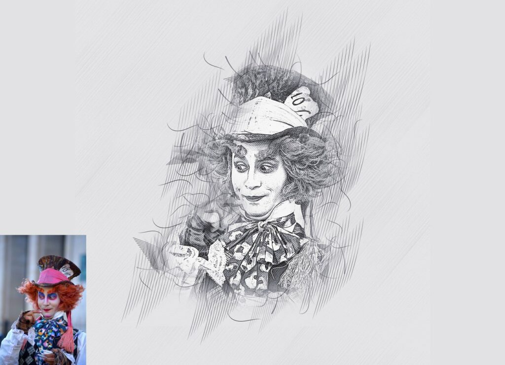 Hand Drawing Sketch Photoshop Action – MasterBundles