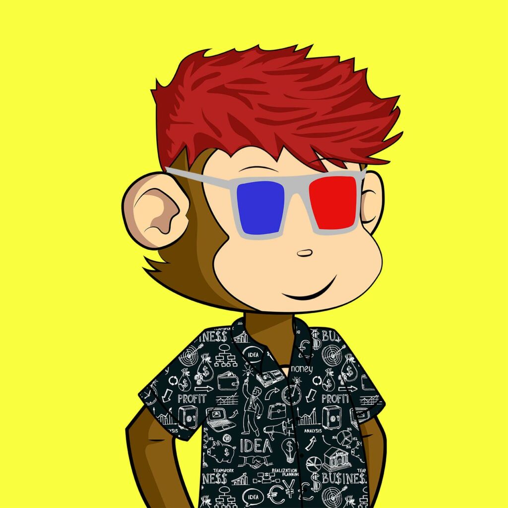 1k monkey NFT art illustration. cute monkey vector illustration ...