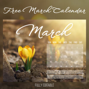 Free Cute March Calendar - MasterBundles