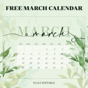 Free Bloom March Calendar - MasterBundles