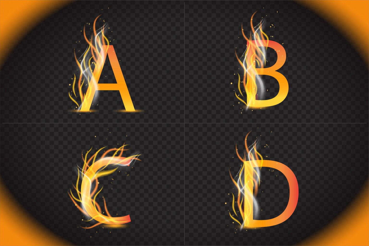 Fire Alphabet Letters Design – MasterBundles