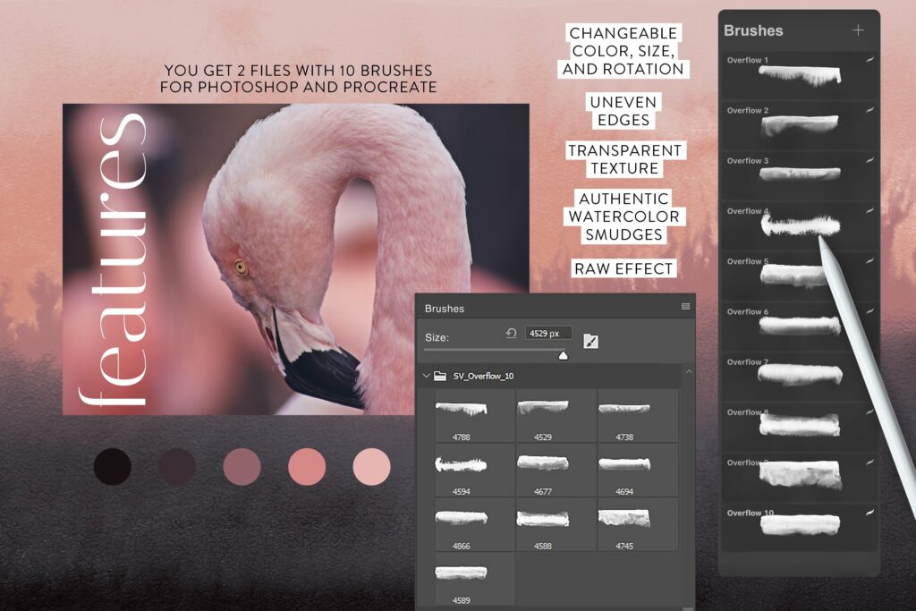 Overflow Photoshop&Procreate Brushes – MasterBundles