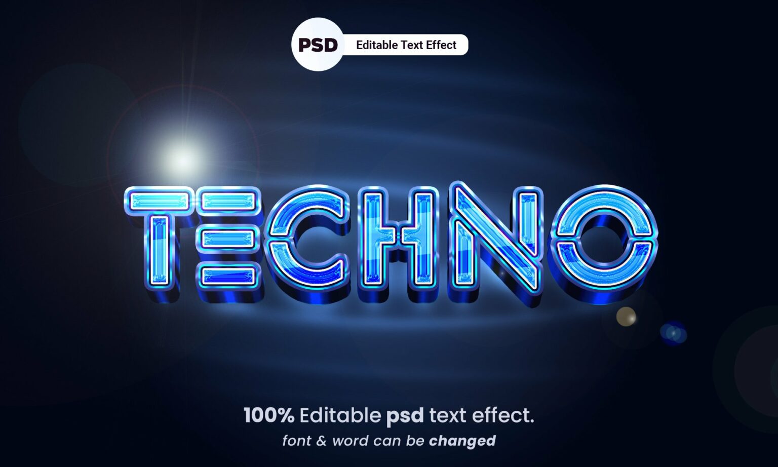 Galaxy Techno 3D PSD Text Effect – MasterBundles