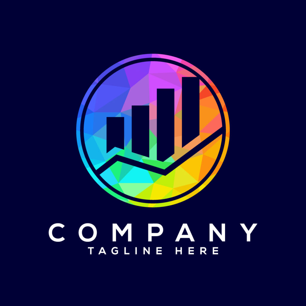 Finance and accounting logo low poly art style design vector template ...