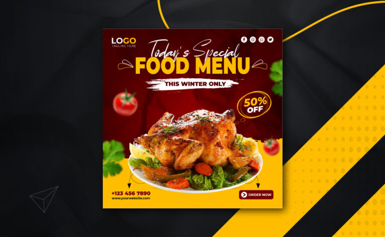 8 Restaurant Food Social Media Promotional Post Design Template ...