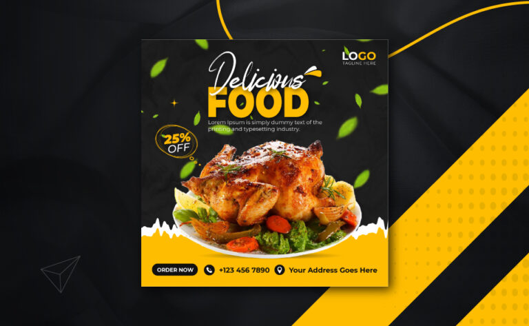 8 Restaurant Food Social Media Promotional Post Design Template ...