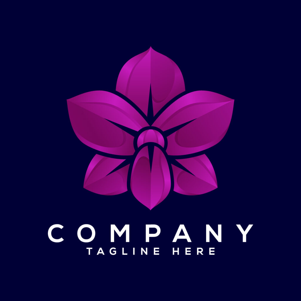 Colorful Orchid flower logo design template vector - MasterBundles