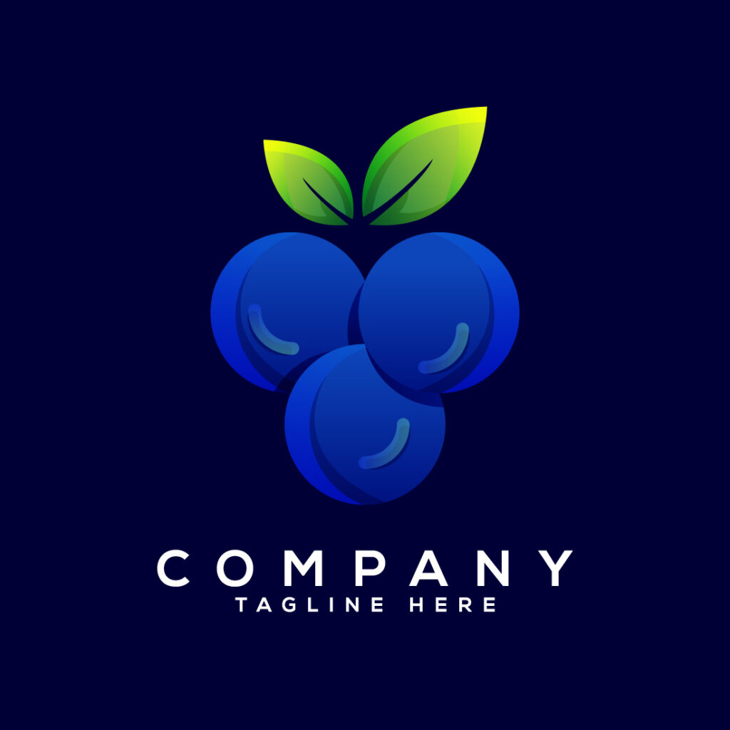 Colorful blueberry logo design template. Blueberry vectors - MasterBundles