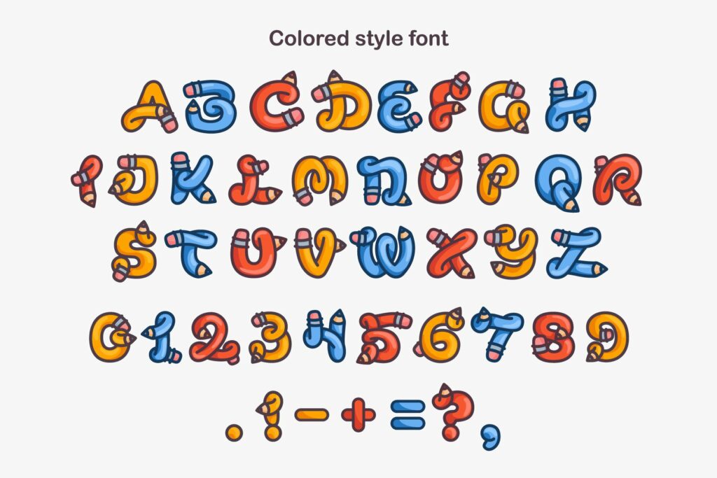 Alphabet made of pencils – MasterBundles