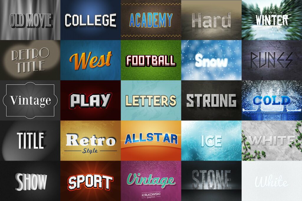 100 Text Styles PSD Effects Bundle – MasterBundles