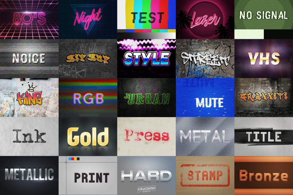 100 Text Styles PSD Effects Bundle – MasterBundles