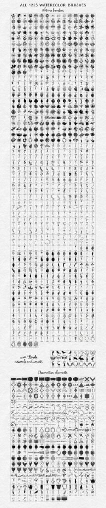 1200+ Watercolor PS Stamp Brushes – MasterBundles