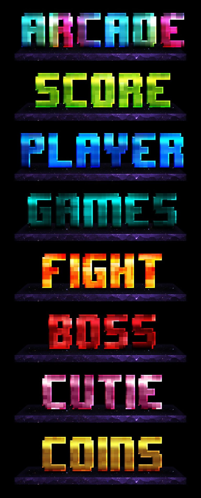 8-Bit Arcade Photoshop Layer Styles – MasterBundles